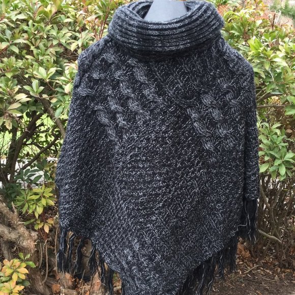 KIKIT | Sweaters | Kikit Pretty Knit Turtle Neck Poncho Sweater | Poshmark